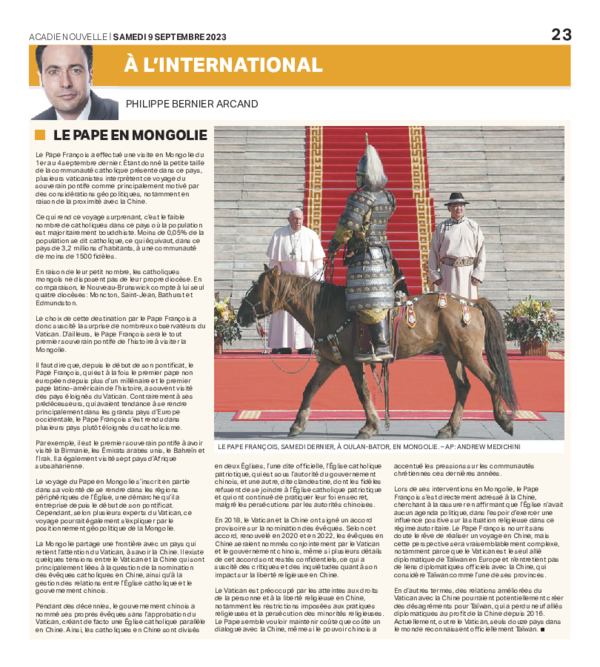 (PDF) Le pape en Mongolie (PDF) Le pape en Mongolie