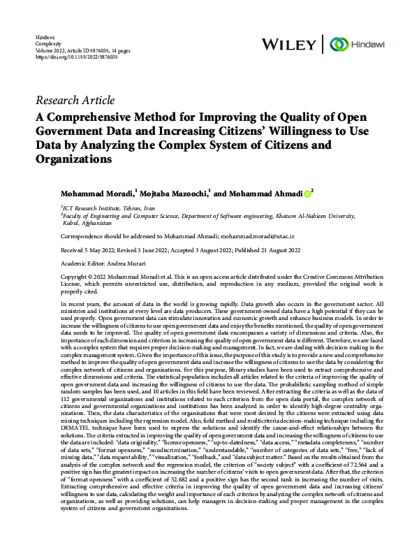 (PDF) A Comprehensive Method for Improving the Quality of Open ...