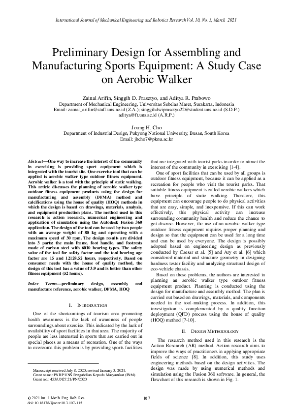 (PDF) Preliminary Design for Assembling and Manufacturing Sports ...
