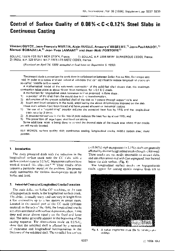 (PDF) Control of Surface Quality of 0.08%