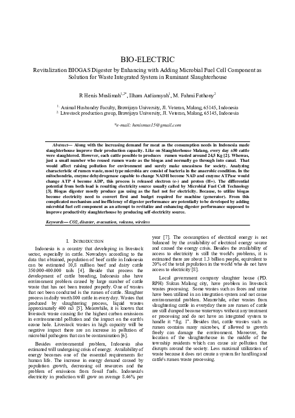 (PDF) BIO-ELECTRIC Revitalization BIOGAS Digester by Enhancing with ...