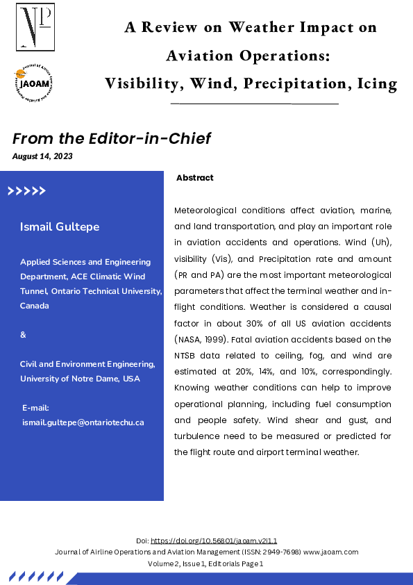 (PDF) A Review on Weather Impact on Aviation Operations: Visibility ...