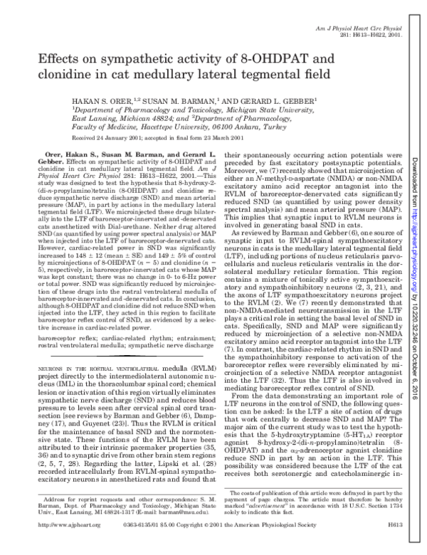(PDF) Effects on sympathetic activity of 8-OHDPAT and clonidine in cat ...