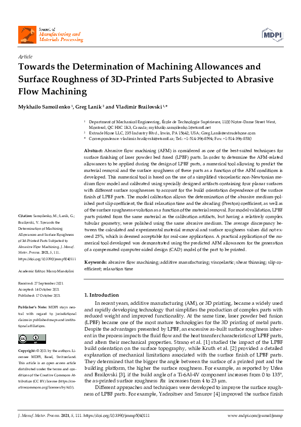 (PDF) Towards the Determination of Machining Allowances and Surface ...