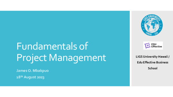 (PDF) Fundamental Principles of Project Management