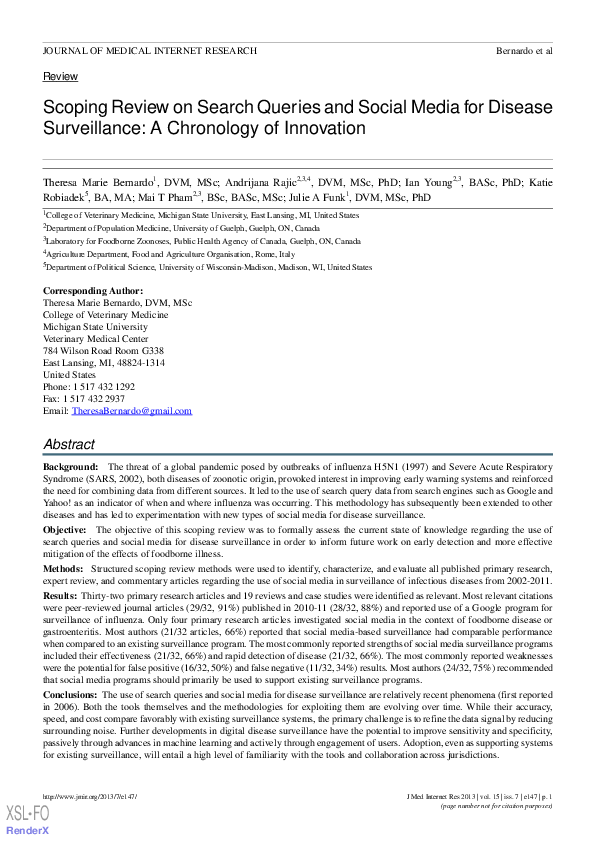 (PDF) Scoping Review on Search Queries and Social Media for Disease Surveillance: A Chronology ...