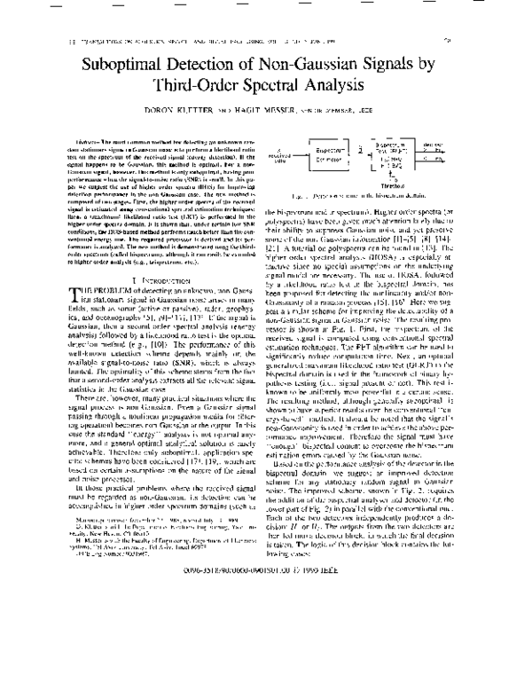 (PDF) Suboptimal detection of non-Gaussian signals by third-order spectral analysis