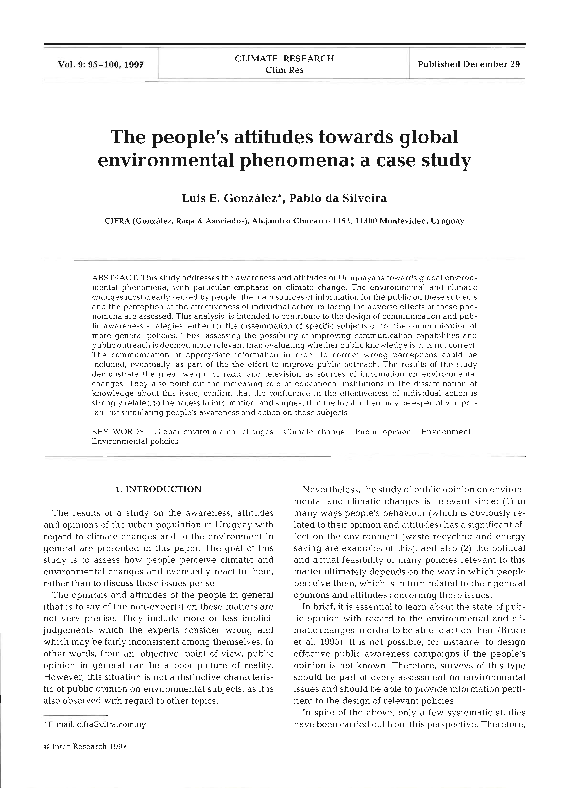 (PDF) The people's attitudes towards global environmental phenomena: a ...