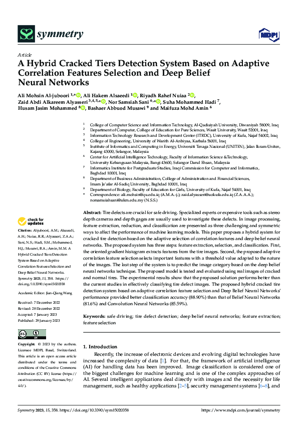 (PDF) A Hybrid Cracked Tiers Detection System Based on Adaptive Correlation Features Selection ...