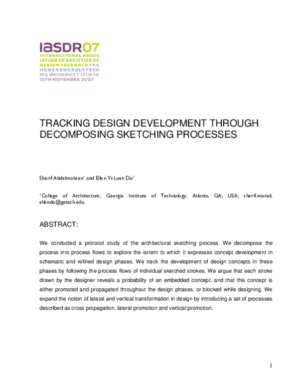 (PDF) 1 Tracking Design Development Through Decomposing Sketching Processes