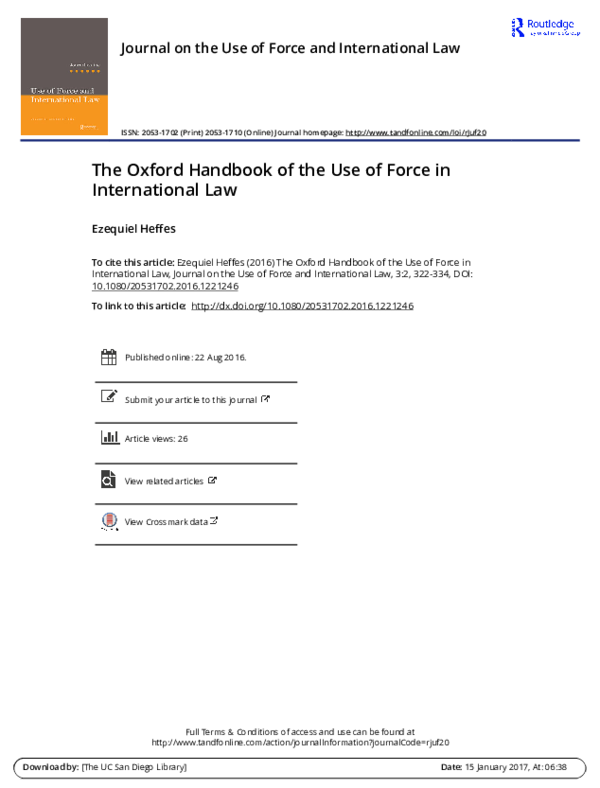 (PDF) The Oxford Handbook of the Use of Force in International Law