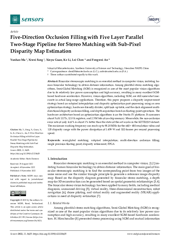 (PDF) Five-Direction Occlusion Filling with Five Layer Parallel Two-Stage Pipeline for Stereo ...