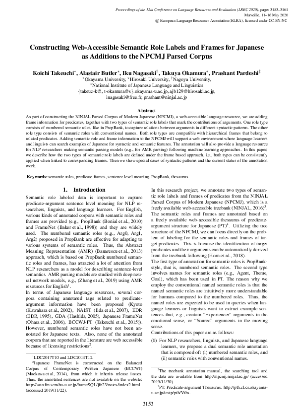 (PDF) Constructing Web-Accessible Semantic Role Labels and Frames for ...
