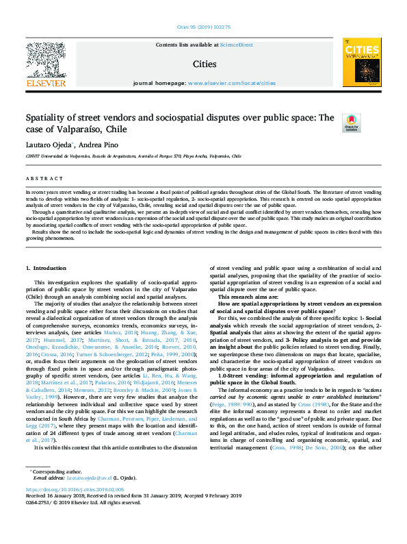 (PDF) Spatiality of street vendors and sociospatial disputes over ...