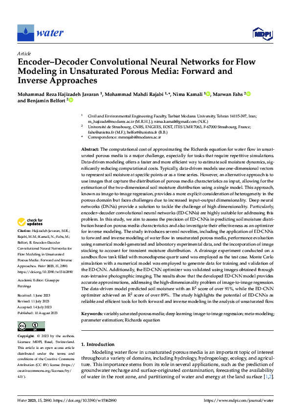 (PDF) Encoder–Decoder Convolutional Neural Networks for Flow Modeling in Unsaturated Porous ...