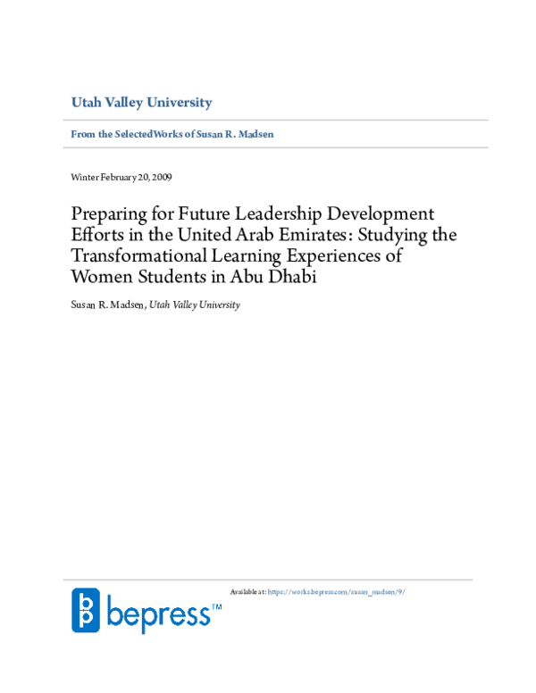 (PDF) Preparing for Future Leadership Development Efforts in the United ...