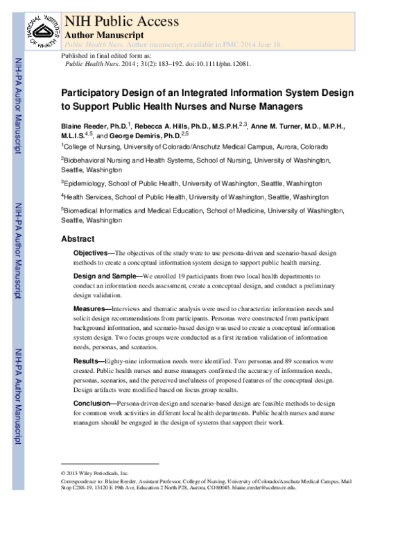 (PDF) Participatory Design of an Integrated Information System Design ...
