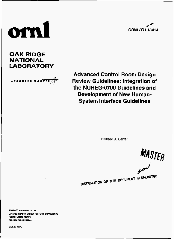 (PDF) Advanced control room design review guidelines: Integration of ...