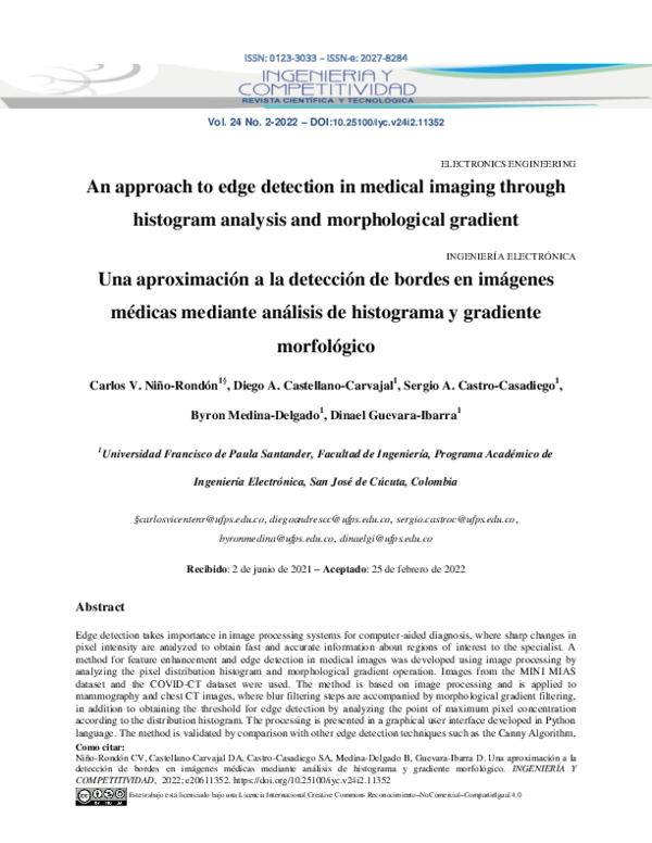 (PDF) Approach to Edge Detection in Medical Imaging Through Histogram Analysis and Morphological ...