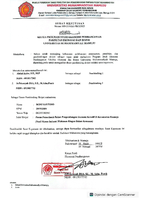 (PDF) SK Dosen Pembimbing_Roni | jeffri amori - Academia.edu