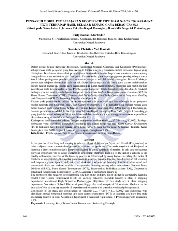 (PDF) Pengaruh Model Pembelajaran Kooperatif Tipe Think Pair Share (TPS) Terhadap Hasil Belajar ...