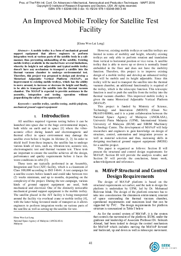 (PDF) An Improved Mobile Trolley for Satellite Test Facility