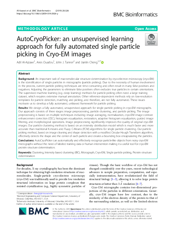 Pdf Autocryopicker An Unsupervised Learning Approach For Fully Automated Single Particle 
