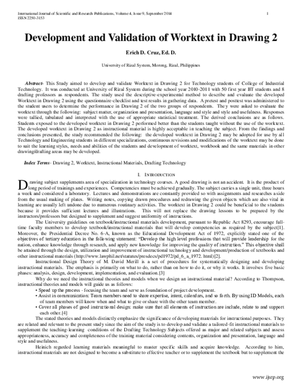 (PDF) Development and Validation of Worktext in Drawing 2