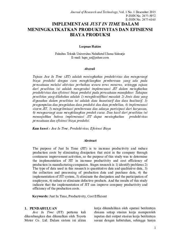 (PDF) Implementasi Just in Time Dalam Meningkatkatkan Produktivitas ...