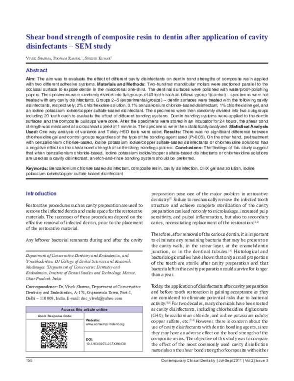 (PDF) Shear bond strength of composite resin to dentin after ...