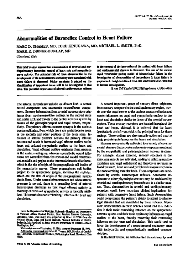 (PDF) Abnormalities of baroreflex control in heart failure | Mark ...