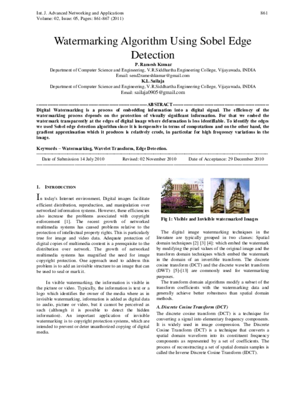 Pdf Watermarking Algorithm Using Sobel Edge Detection