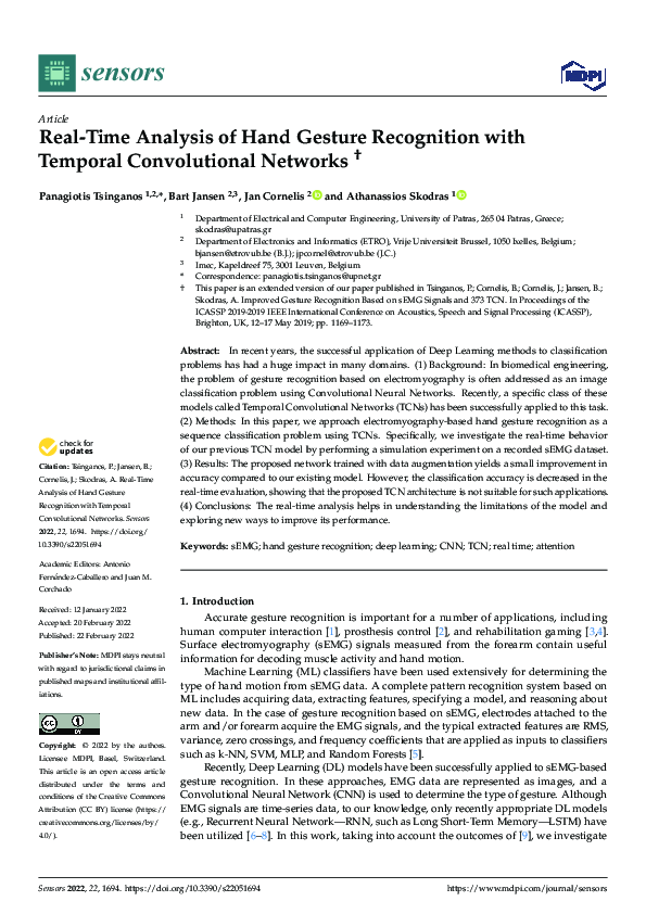 (PDF) Real-Time Analysis of Hand Gesture Recognition with Temporal ...