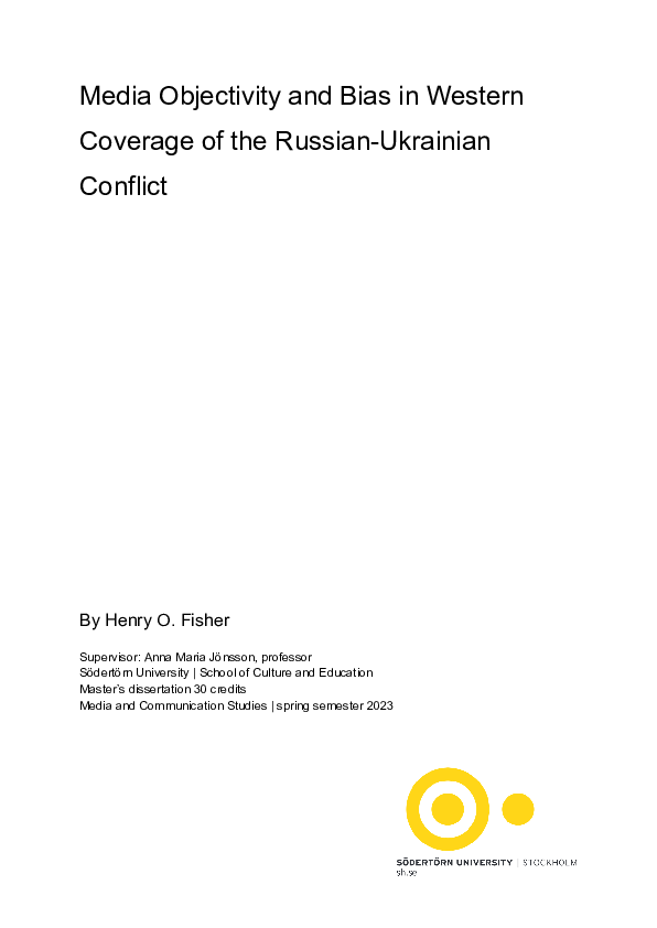 (PDF) Media Objectivity and Bias in Western Coverage of the Russian ...