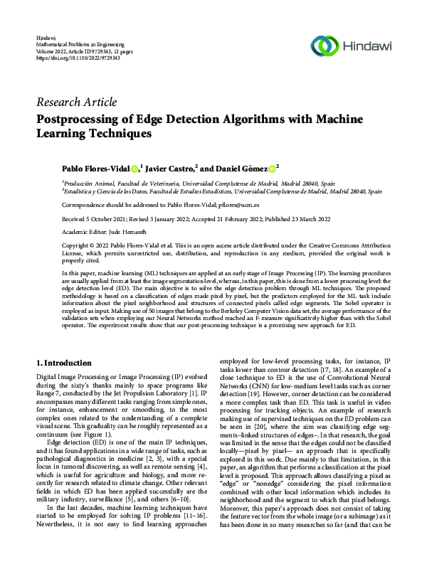 Pdf Postprocessing Of Edge Detection Algorithms With Machine Learning 4719
