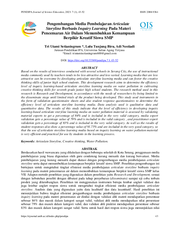 (PDF) Pengembangan Media Pembelajaran Articulate Storyline Berbasis Inquiry Learning Pada Materi ...