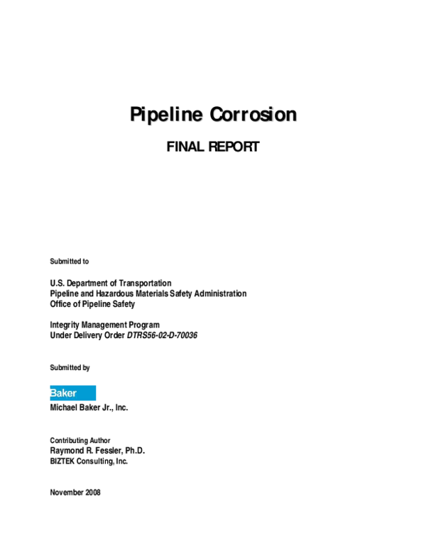 (PDF) Final Report Pipeline Corrosion