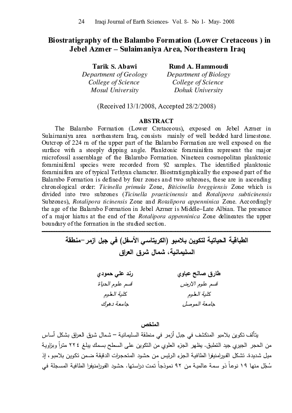 (PDF) Biostratigraphy of the Balambo Formation (Lower Cretaceous ) in ...