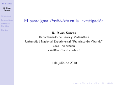 (PDF) El paradigma Positivista en la investigación