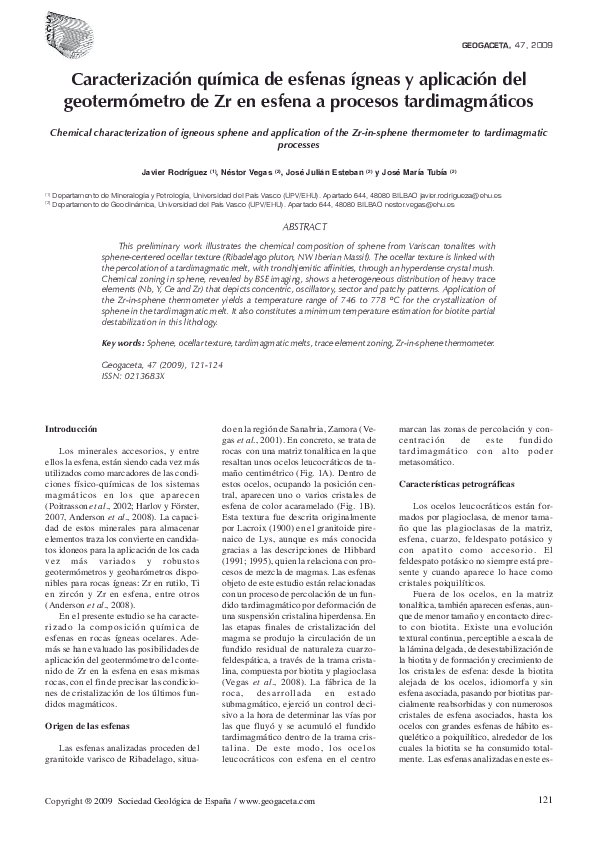 (PDF) Caracterización química de esfenas ígneas y aplicación del ...