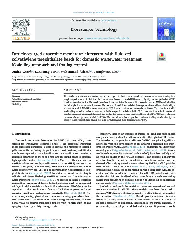 (PDF) Particle-sparged anaerobic membrane bioreactor with fluidized ...