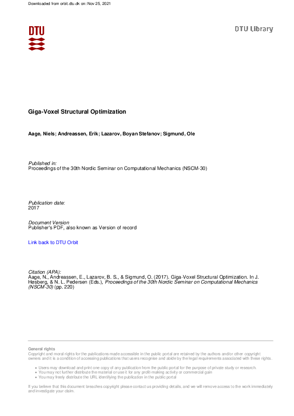 (PDF) Giga-Voxel Structural Optimization