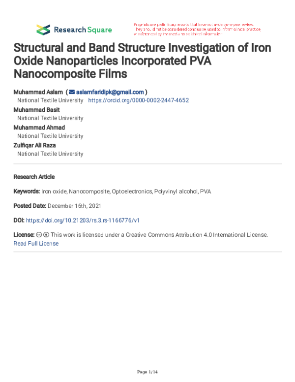 (PDF) Structural and Band Structure Investigation of Iron Oxide ...