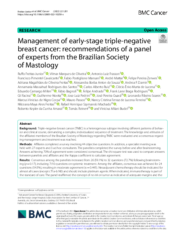 (PDF) Management of early-stage triple-negative breast cancer ...