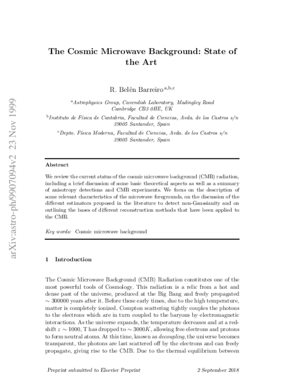 (PDF) The cosmic microwave background
