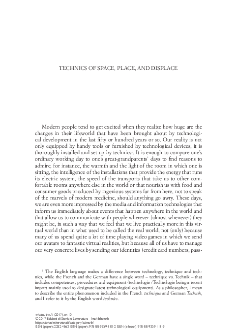 (PDF) Technics of space, place and displace