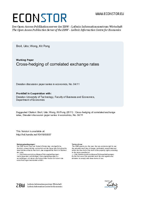 (PDF) Cross-Hedging of Correlated Exchange Rates