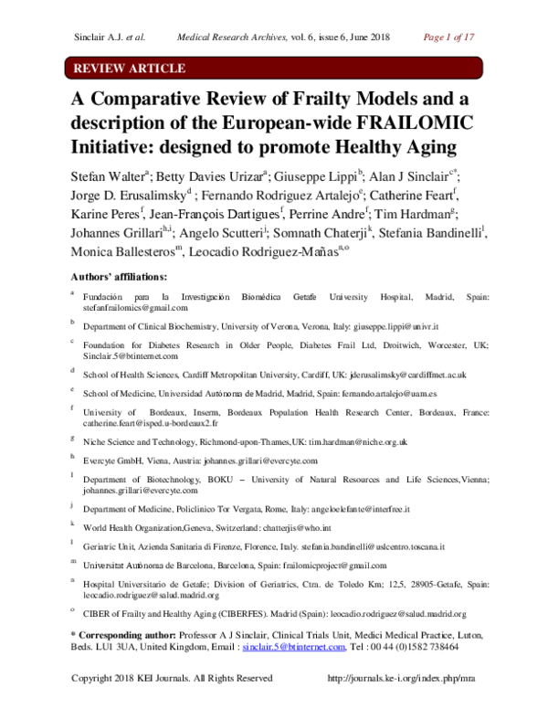 (PDF) A Comparative Review of Frailty Models and a description of the ...