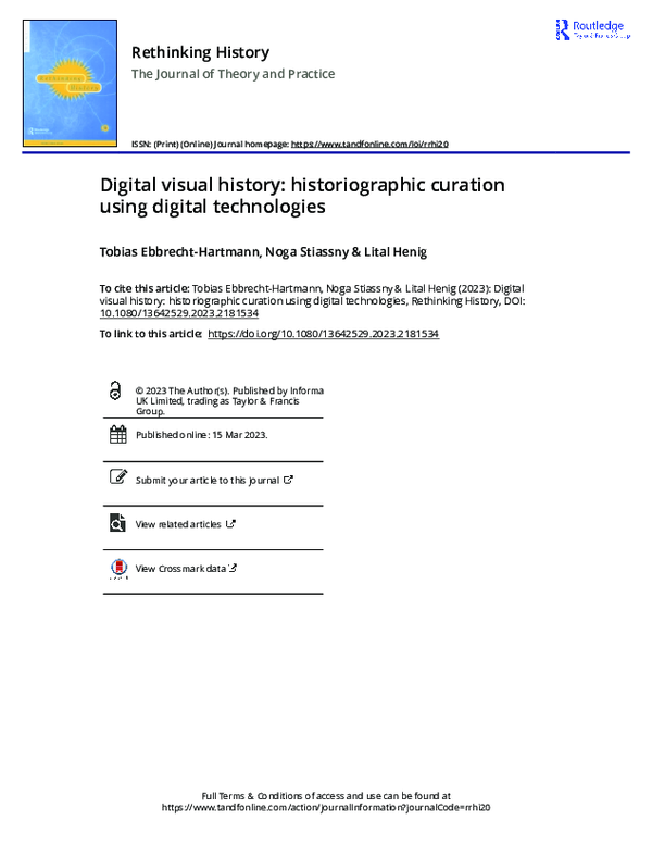 (PDF) Digital visual history: historiographic curation using digital ...