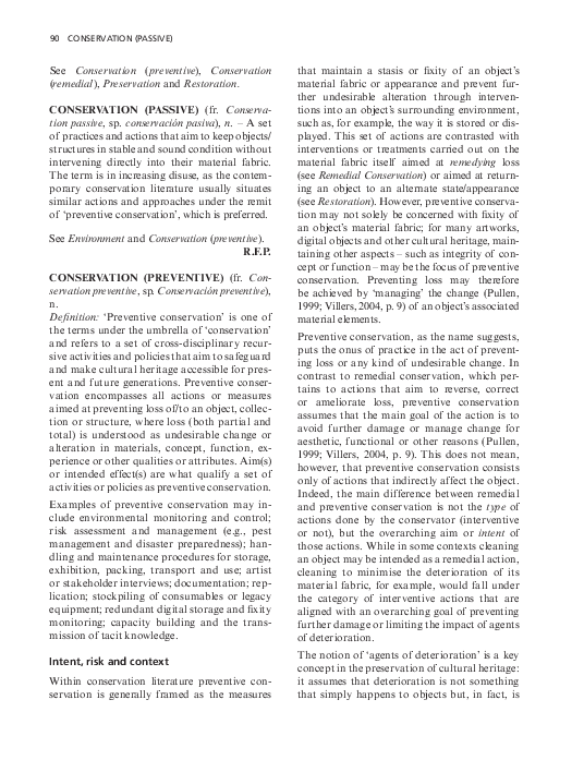 (PDF) Conservation (Preventive)